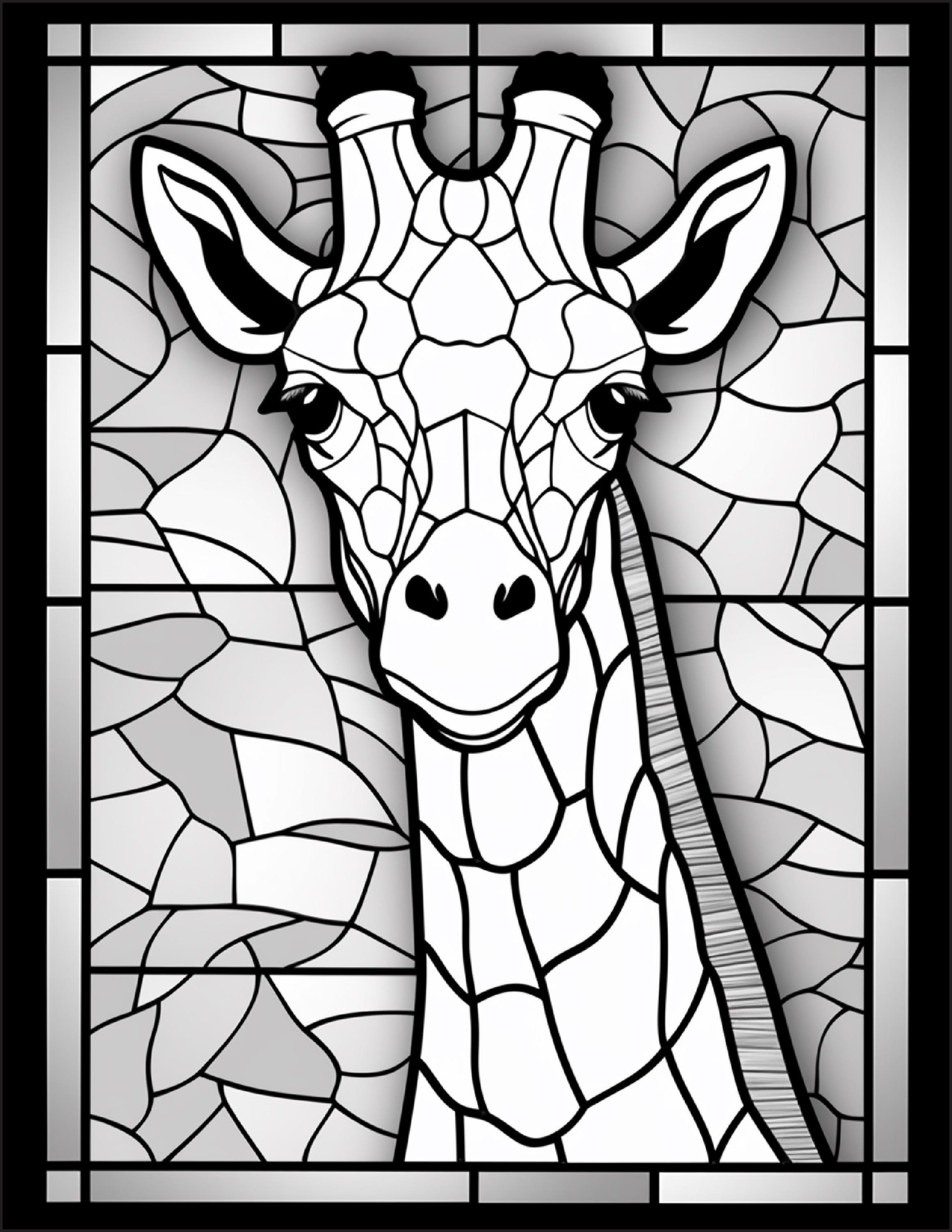 Stained Glass Animals Coloring Book - Beautiful Animal Designs for ...