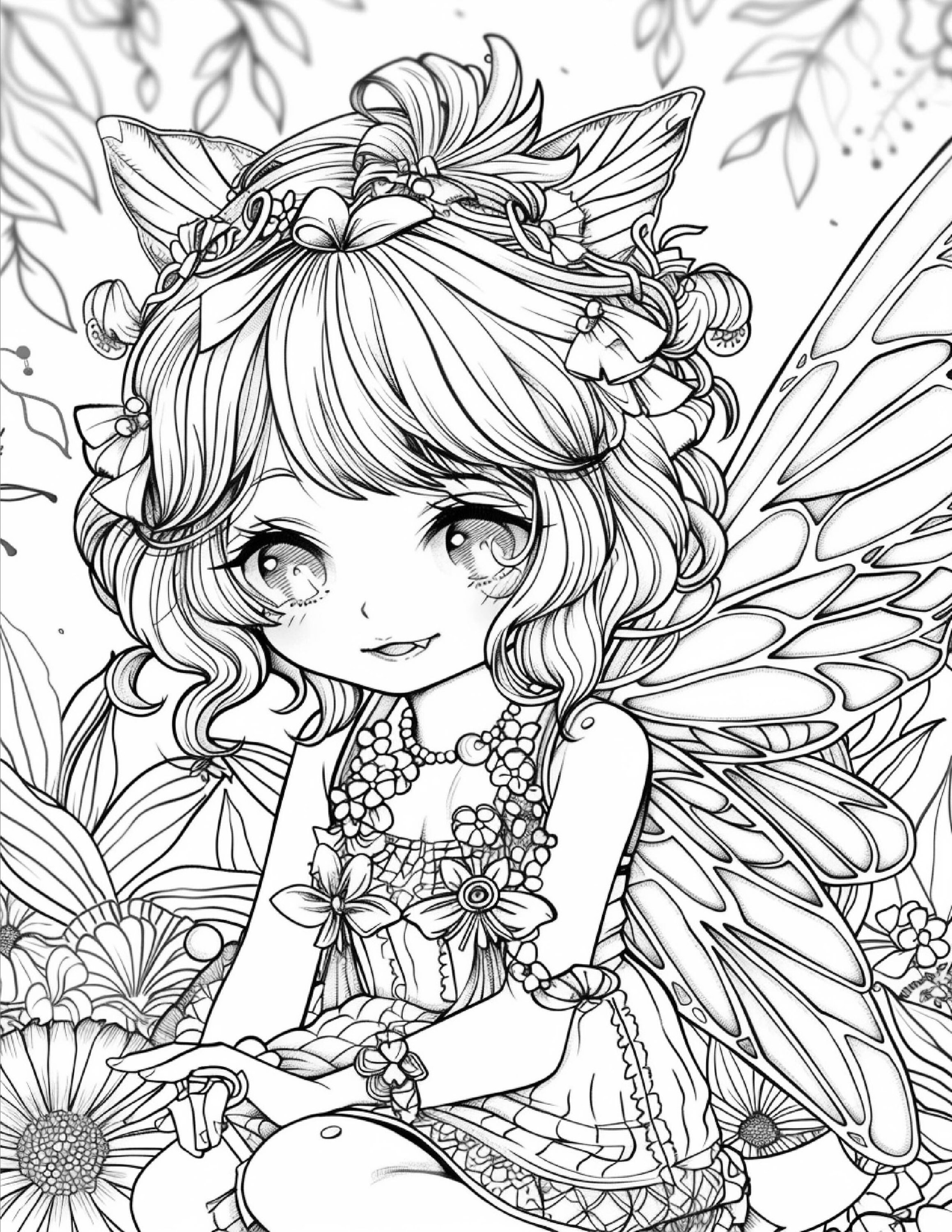 Cute Chibi Fairies for Coloring Fun - Etsy