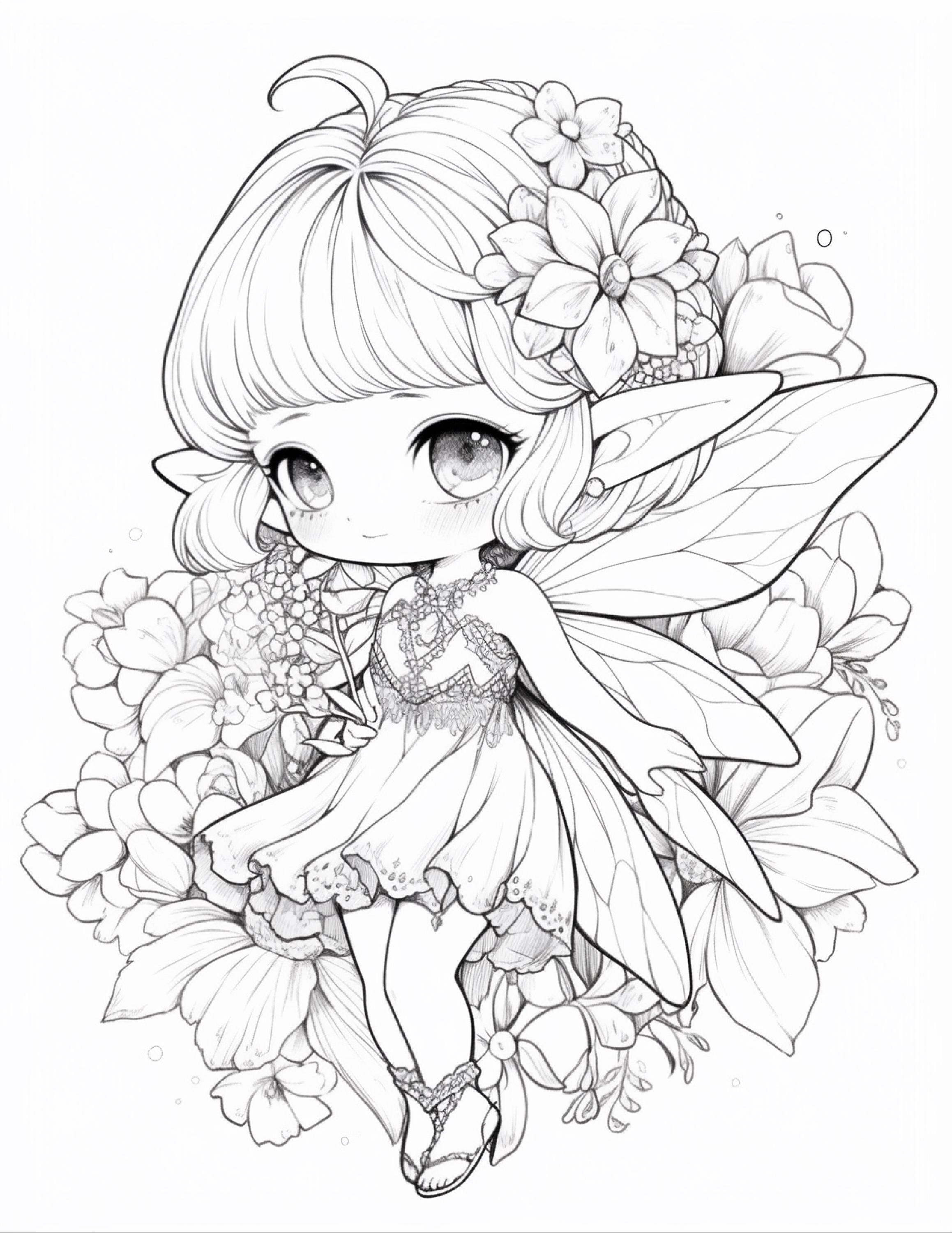 Baby Flower Fairy Coloring Book - Etsy