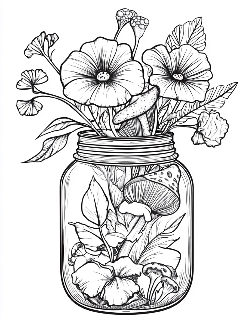 200 Life in a Jar Coloring Pages Hours of Fun - Etsy