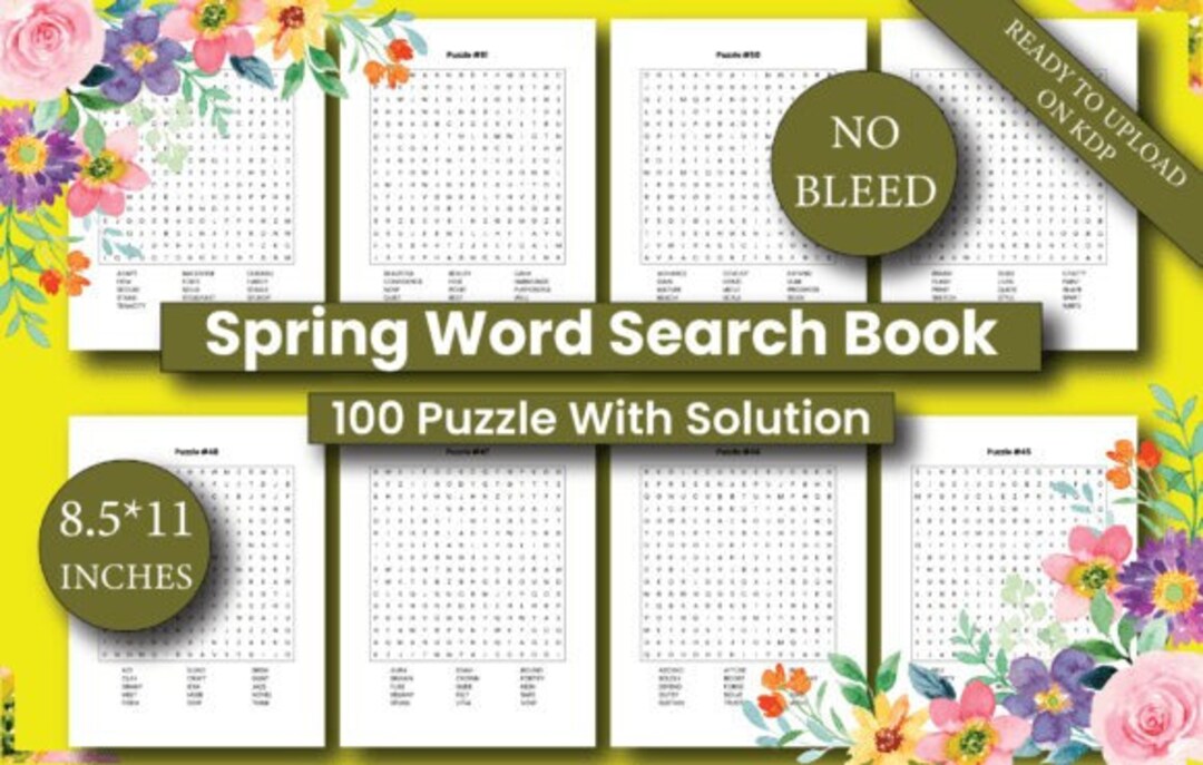 100 Spring Word Search Puzzles - Etsy