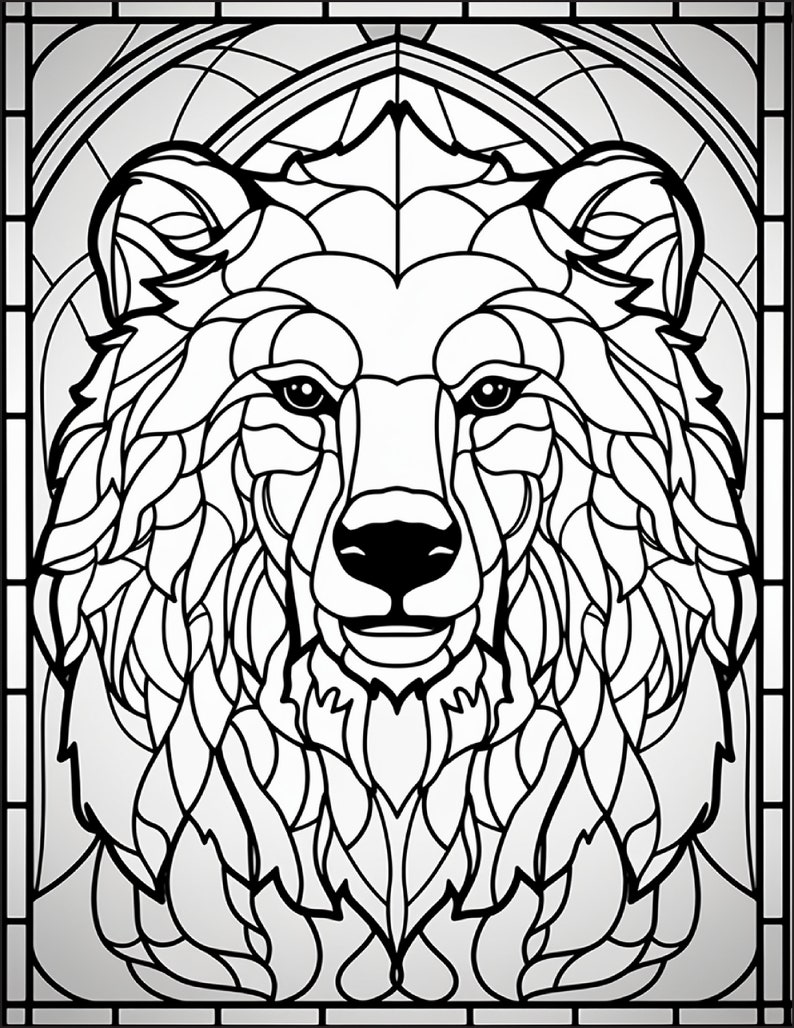 100 Stained Glass Animal Coloring Pages - Etsy