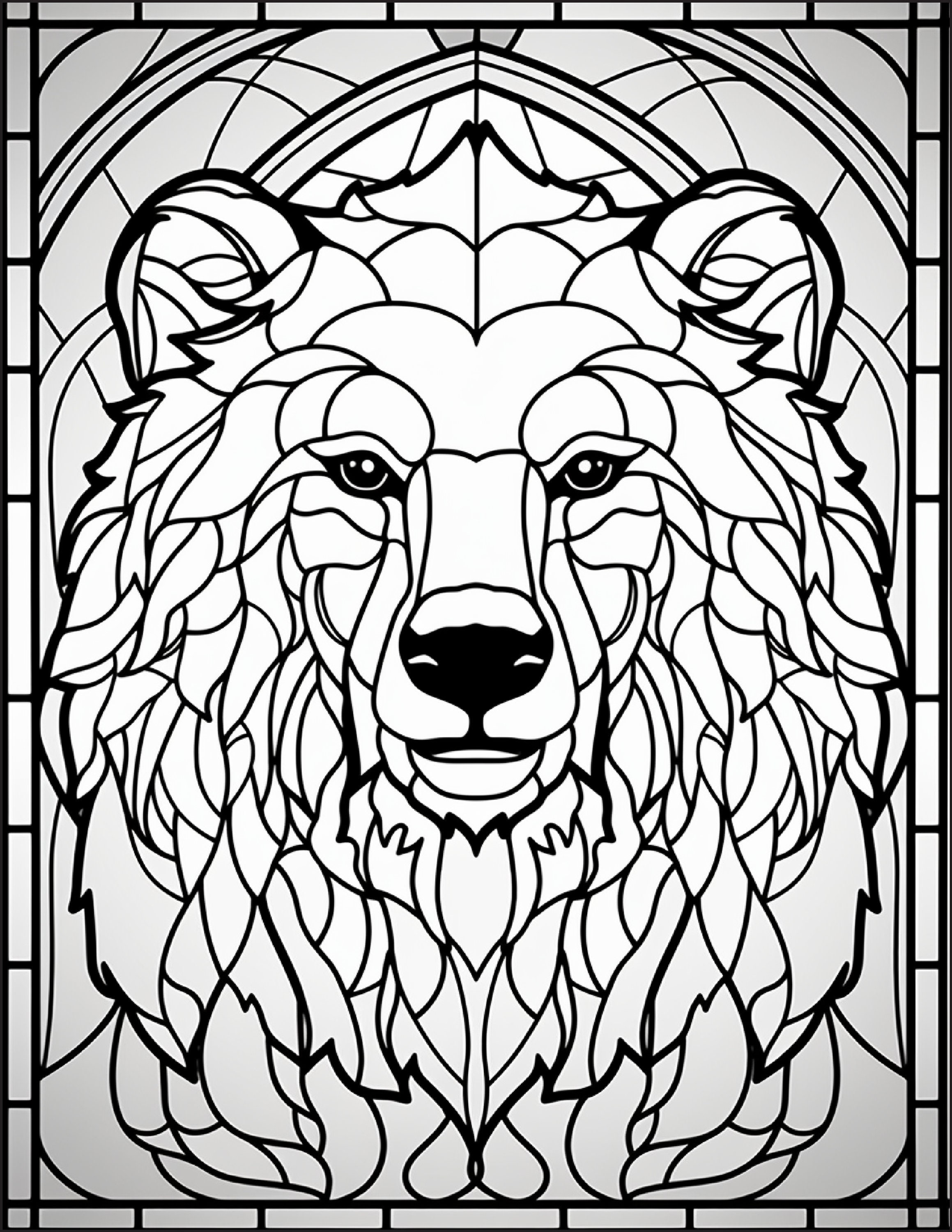 100 Stained Glass Animal Coloring Pages - Etsy