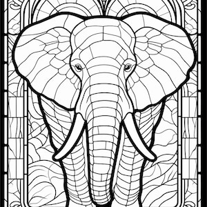 100 Stained Glass Animal Coloring Pages - Etsy