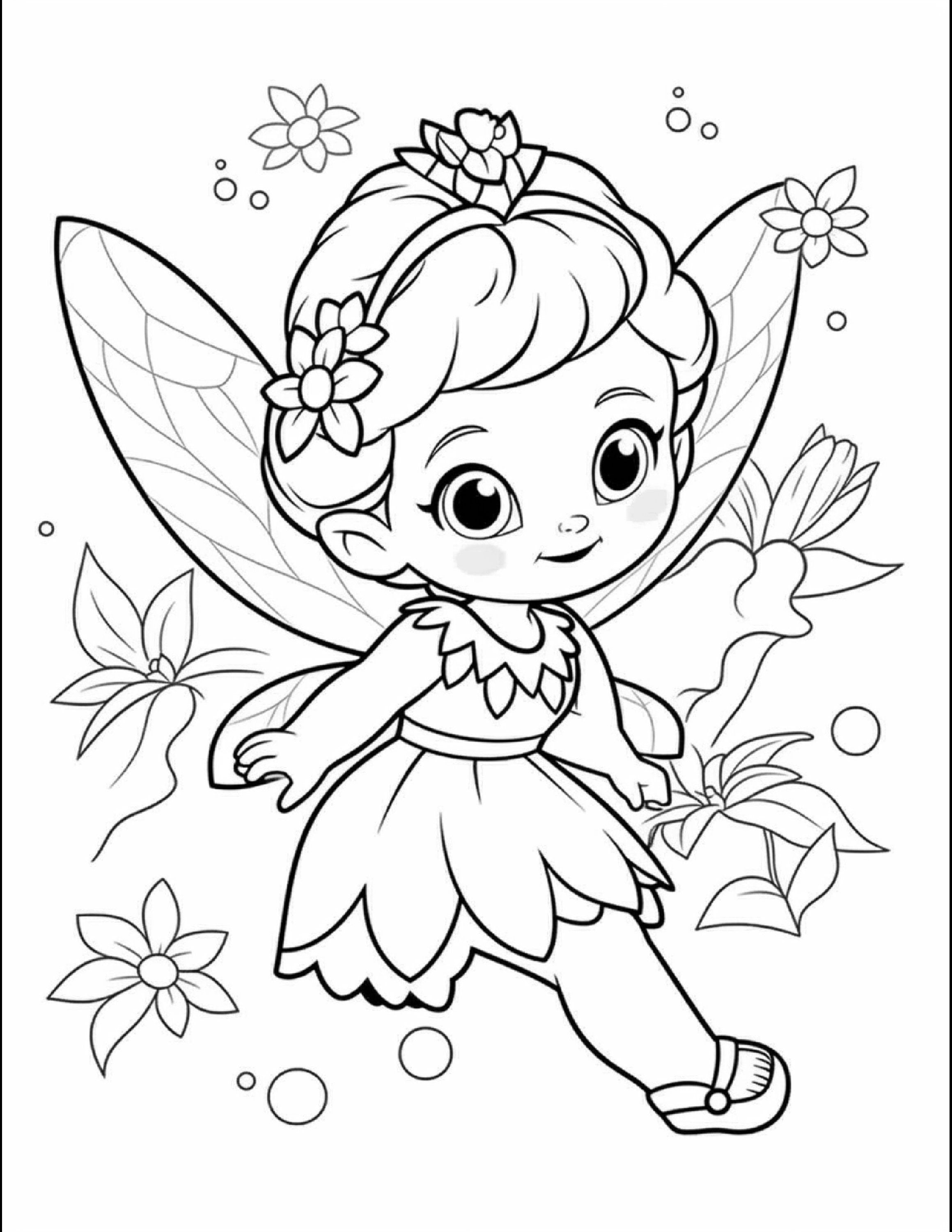 100 Cute Fairies Coloring Pages - Etsy