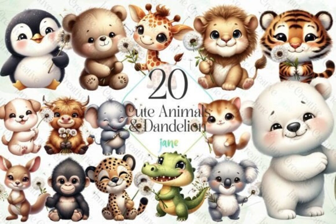 Cute Animals Clip Art for You to Use - Etsy