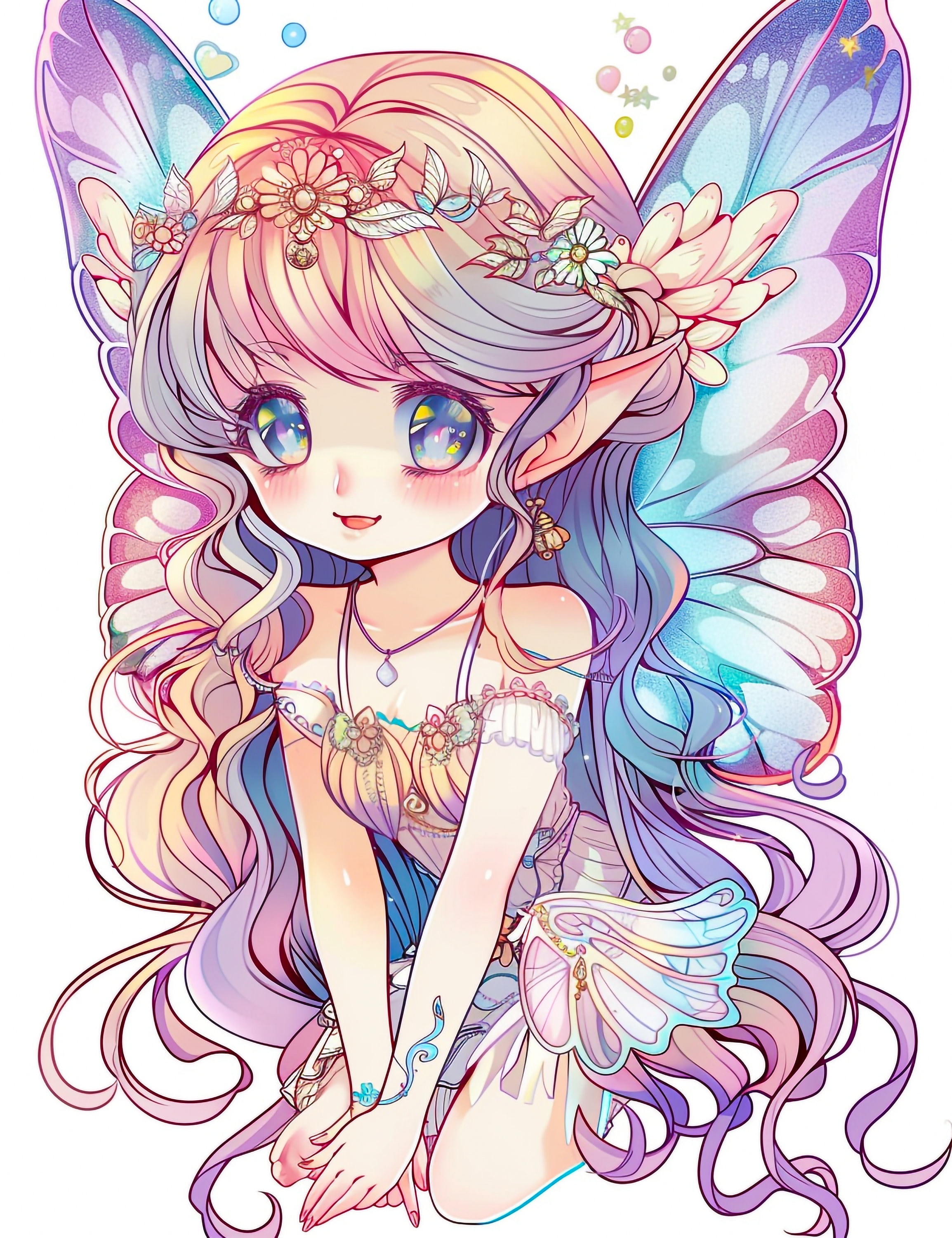 Cute Chibi Fairies for Coloring Fun - Etsy