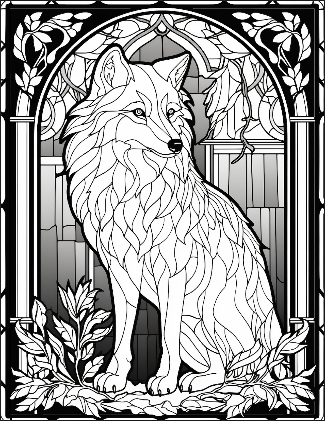 100 Stained Glass Animal Coloring Pages - Etsy