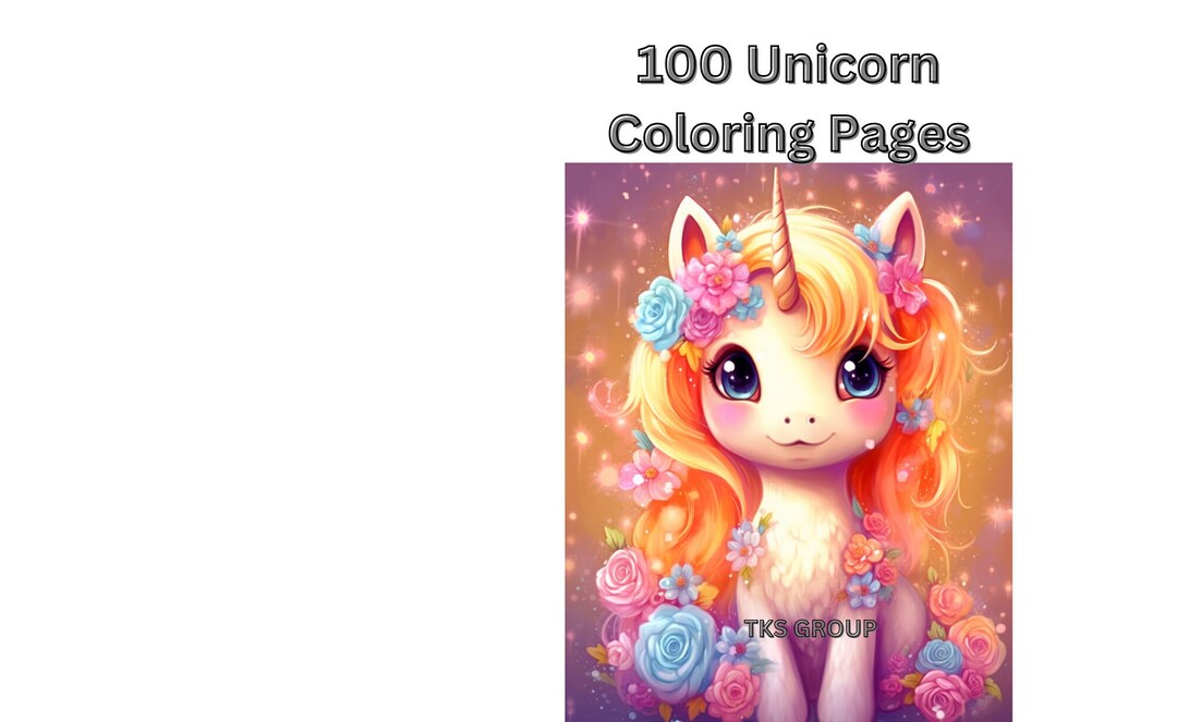 100 Unicorn Coloring Pages - Etsy