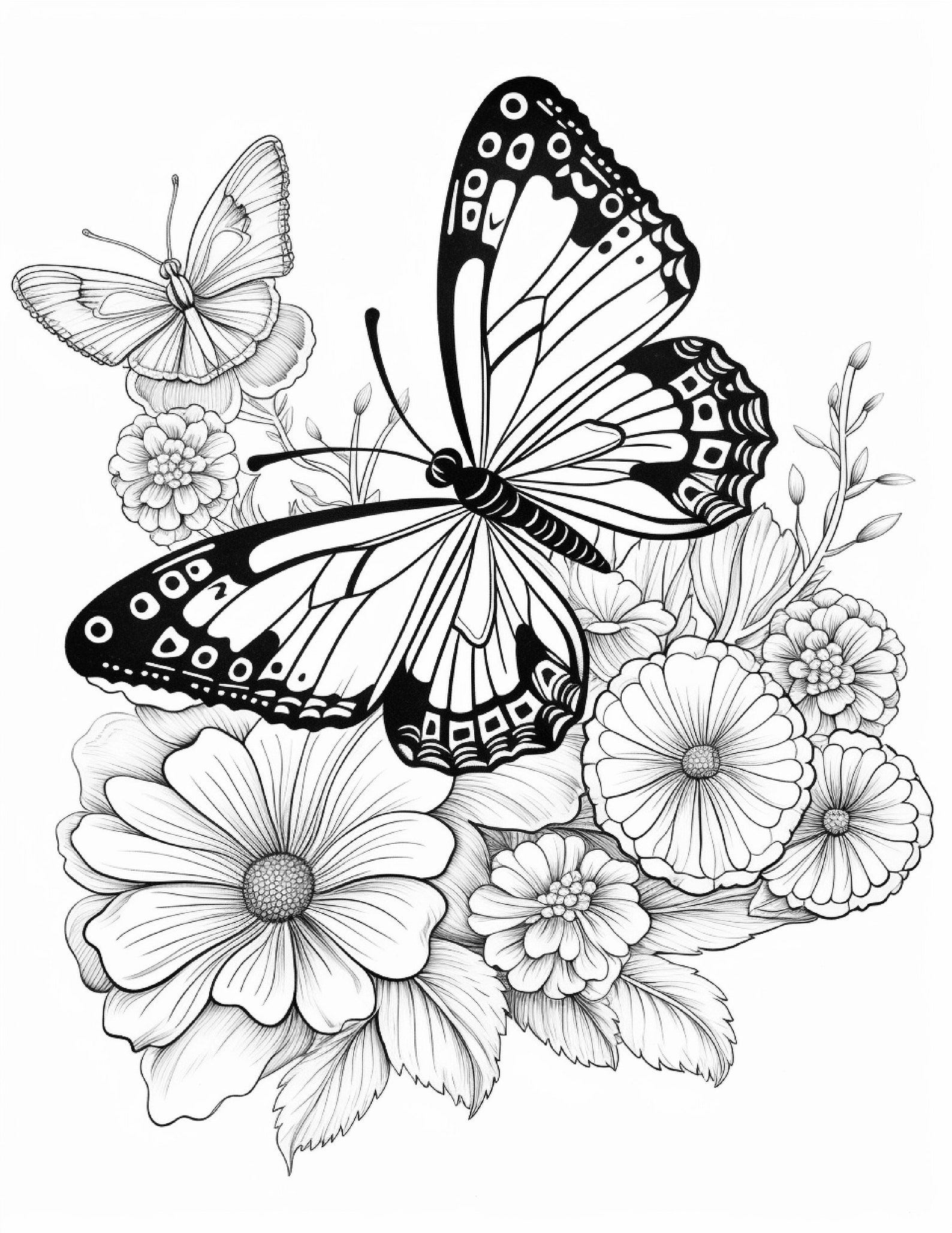 140 Butterflies Coloring Pages - Etsy