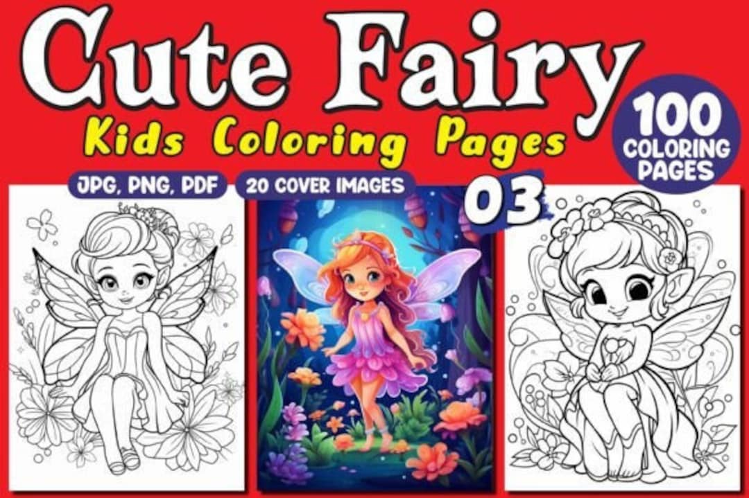 100 Cute Fairies Coloring Pages - Etsy