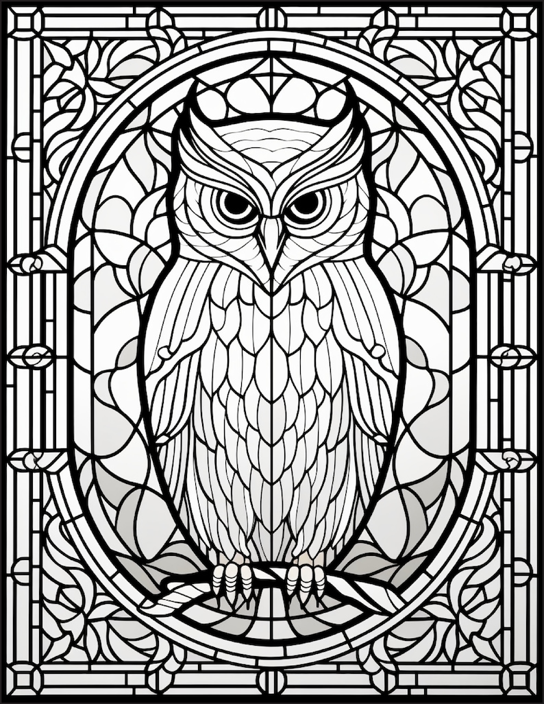 100 Stained Glass Animal Coloring Pages - Etsy