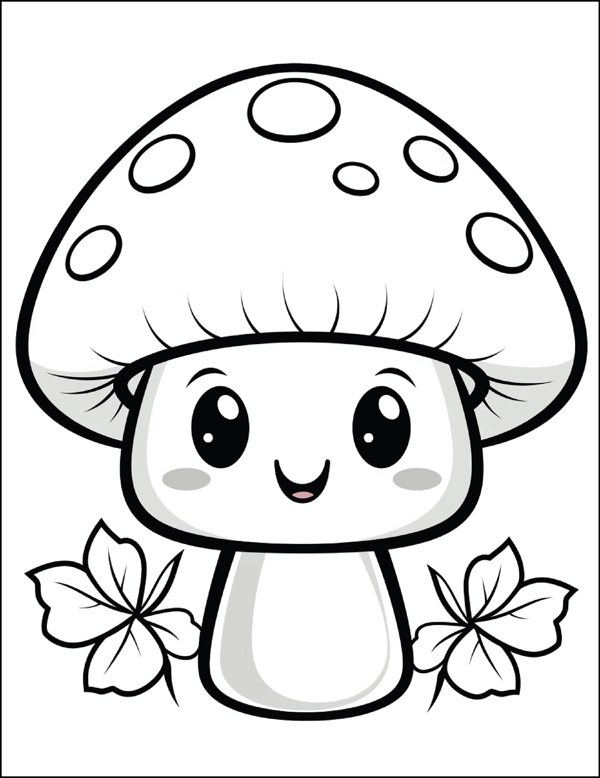 Cute Mushrooms Coloring Book for Kids - Etsy