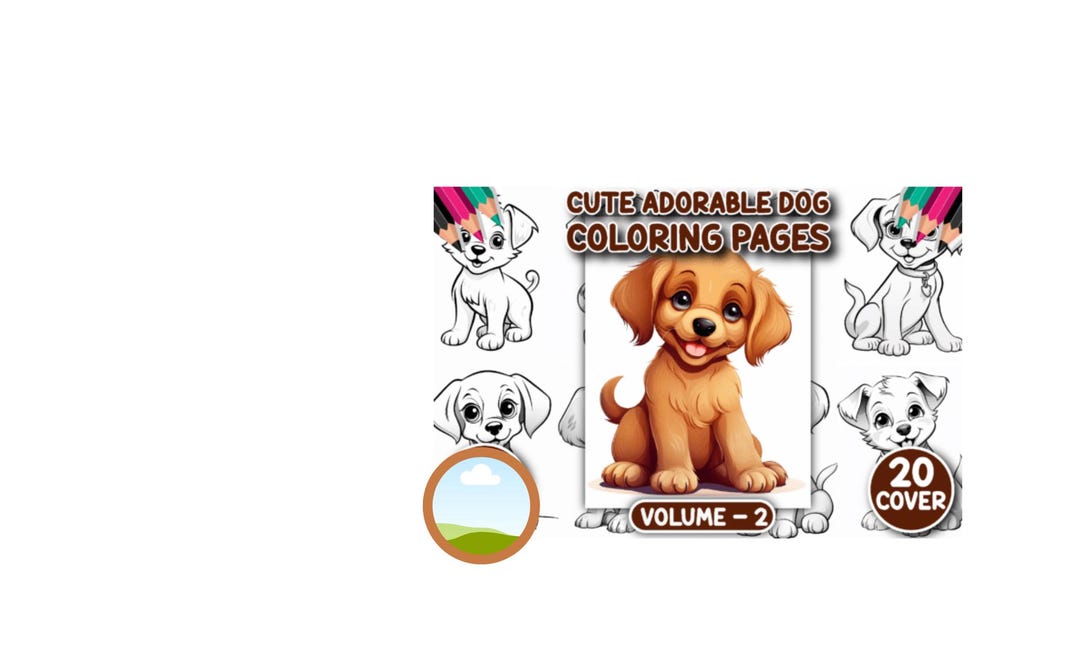 100 Cute Dogs Coloring Pages - Etsy