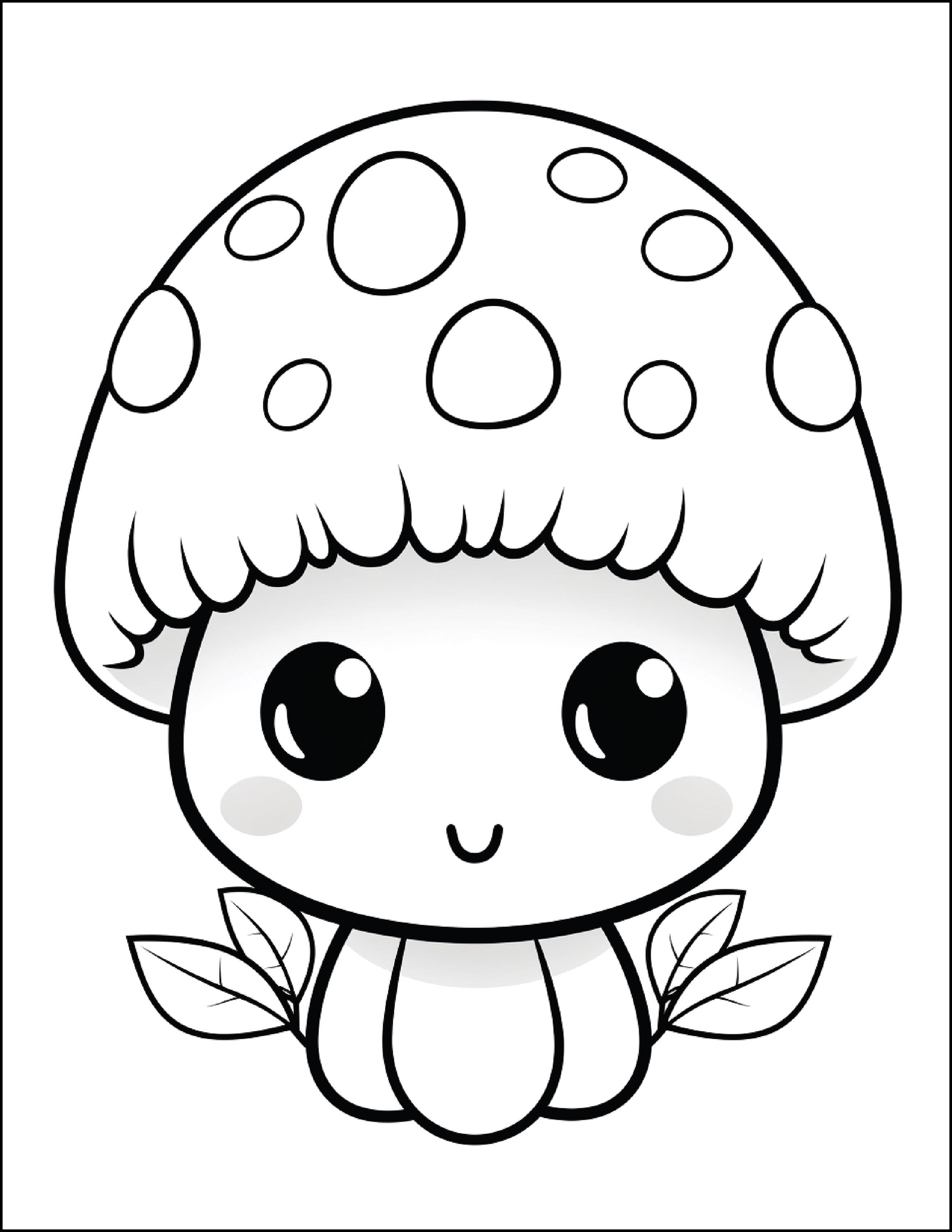 Cute Mushrooms Coloring Book for Kids - Etsy