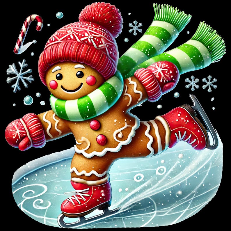 Gingerbread Men Clip Art - Etsy