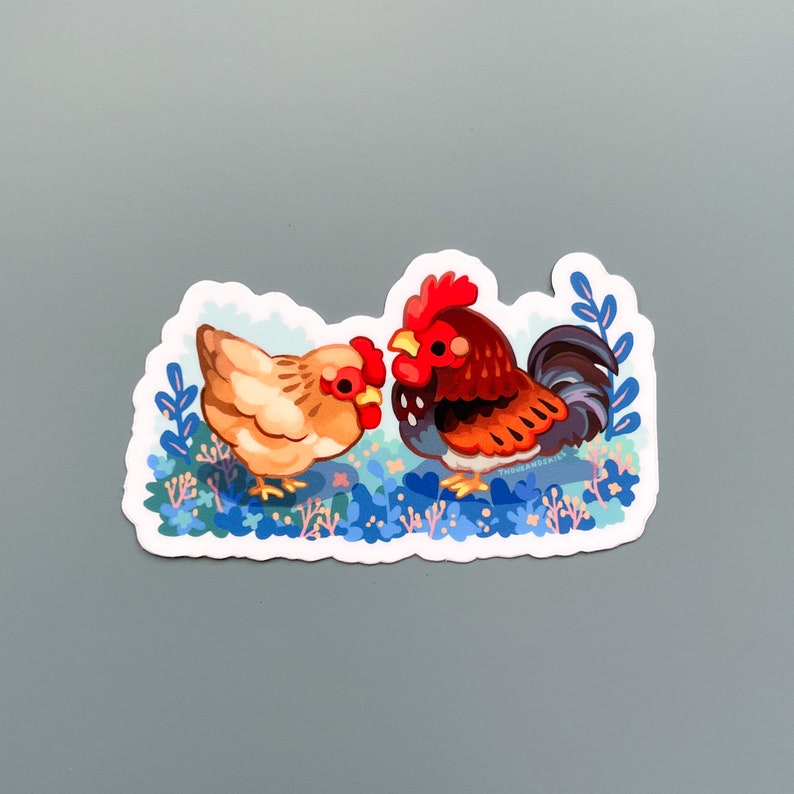 Vinyl Sticker Rooster and Hen - Etsy