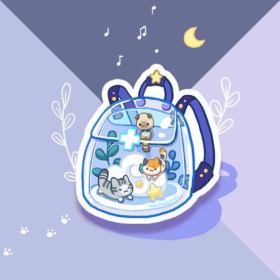 Vinyl Sticker transparent First Meow Kit Kittens Bag - Etsy UK