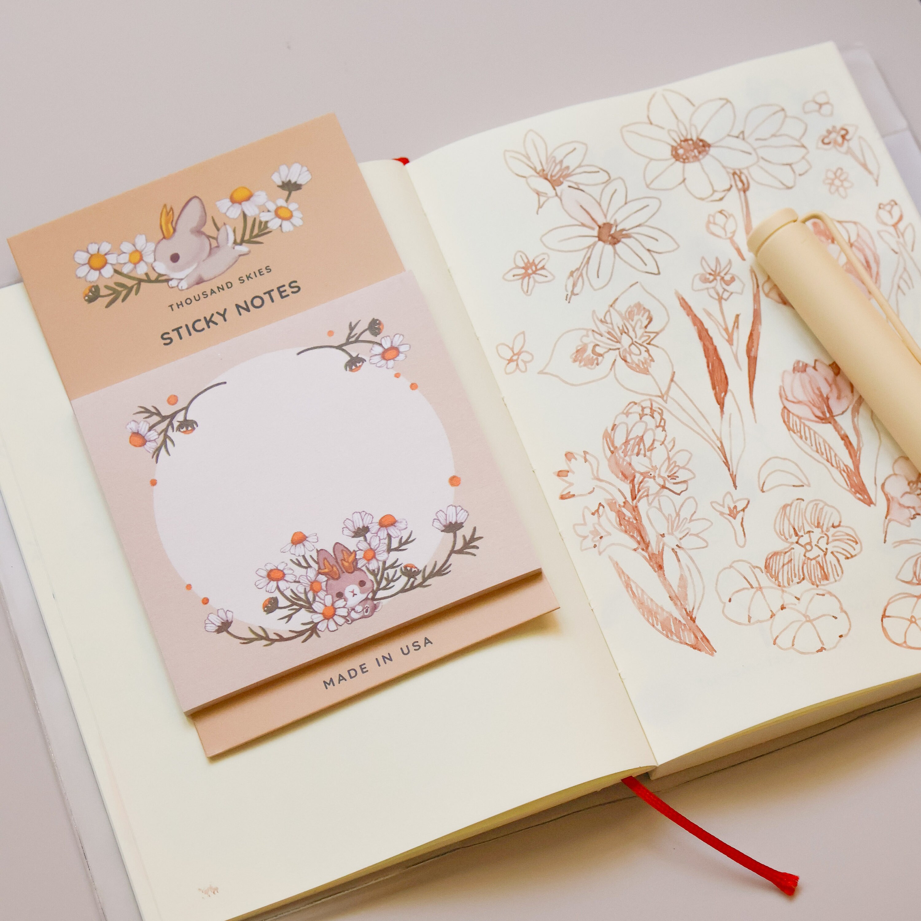 Sticky Notes - Jackalope's Garden (cream) - Etsy