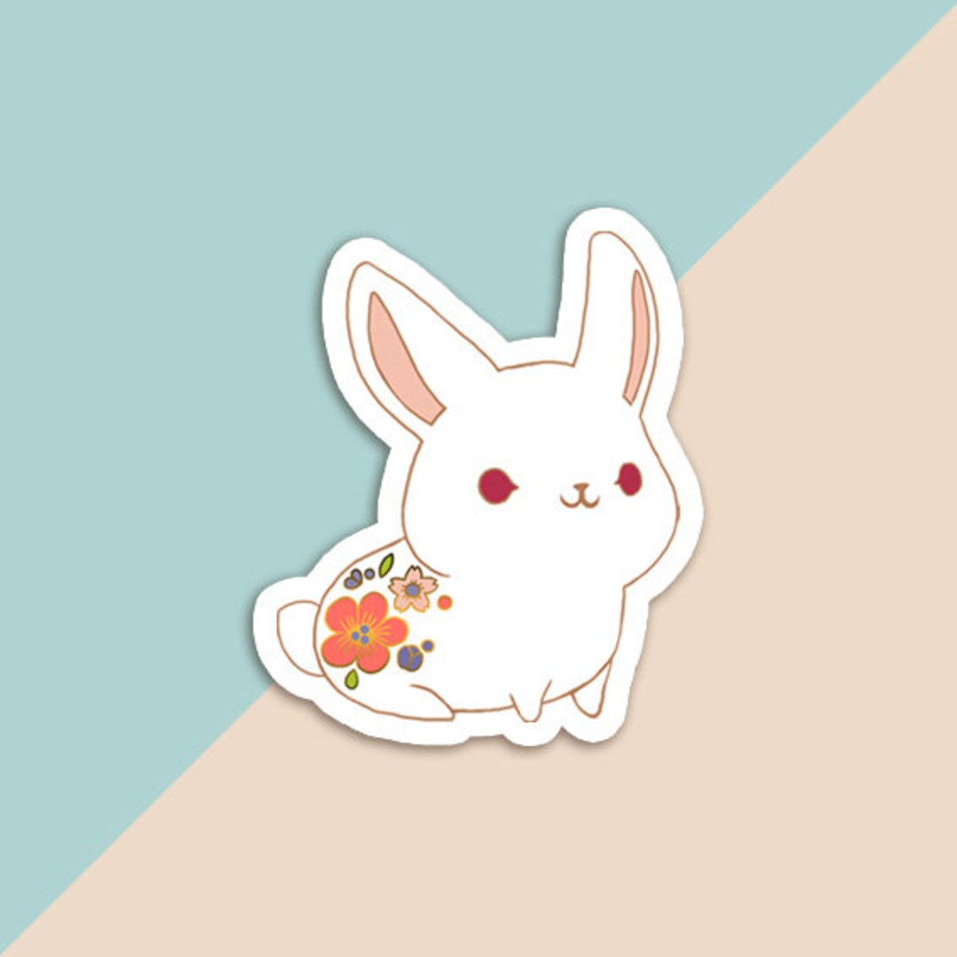 Vinyl Sticker White Rabbit - Etsy