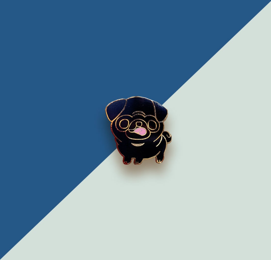 Pug (black) Pin - Etsy