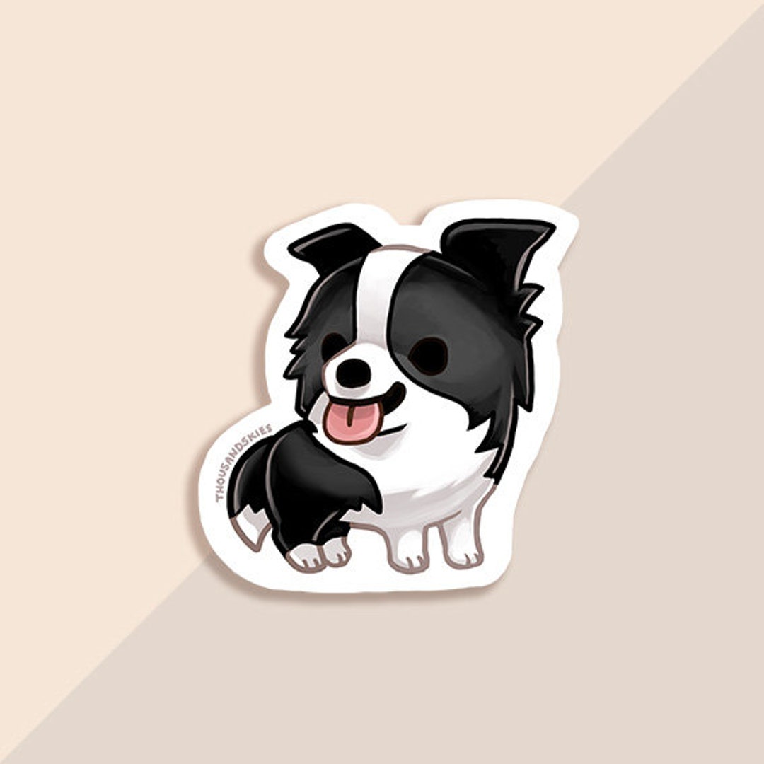 Vinyl Sticker Border Collie - Black and White - Etsy