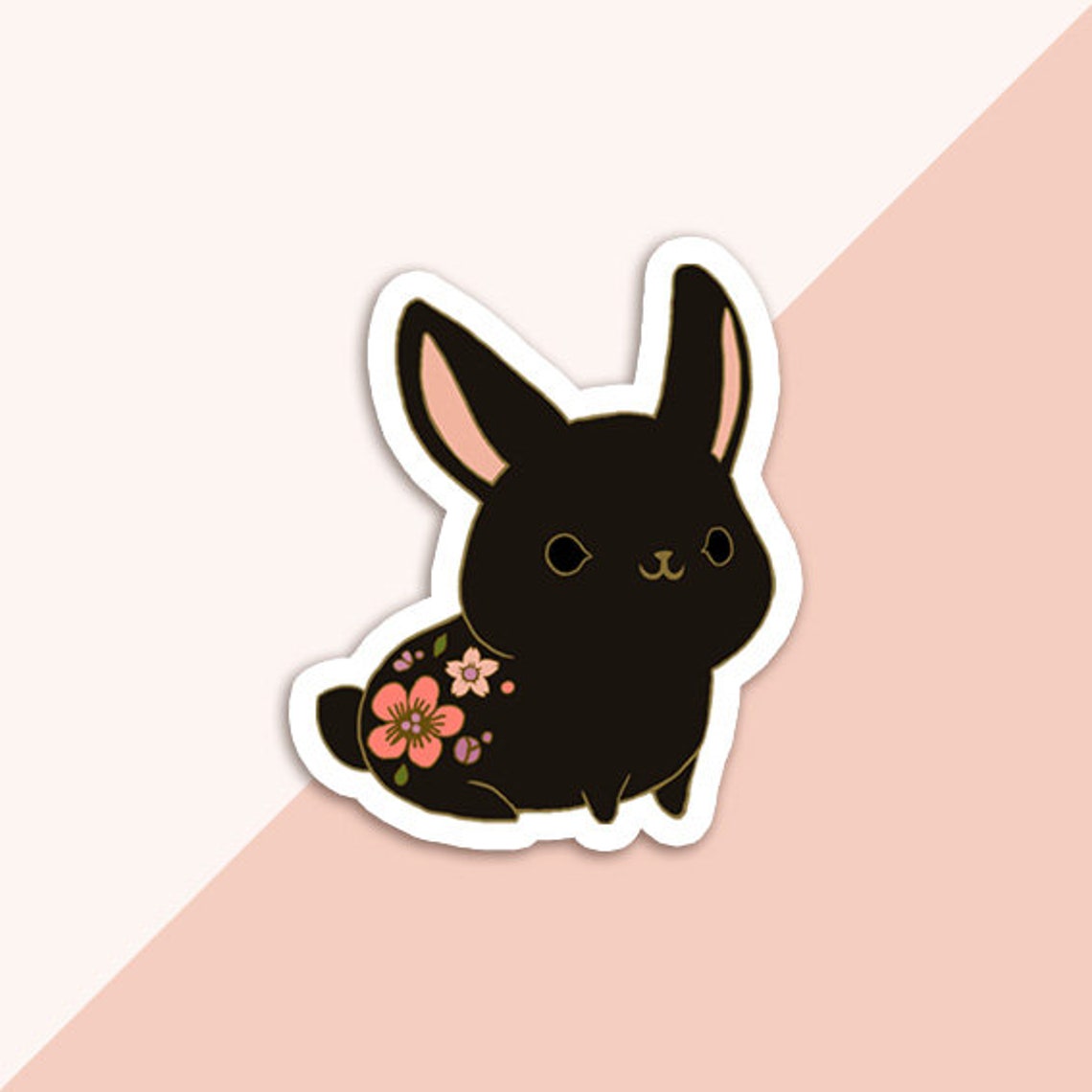 Vinyl Sticker Black Rabbit - Etsy