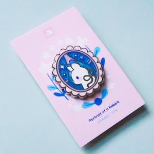 Enamel Pin - Portrait of a Rabbit - Etsy