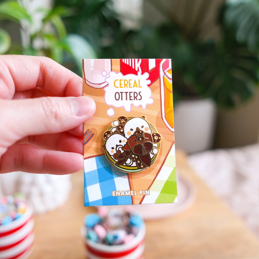 Otters Cereal Bowl - Marshmallow Choco Pin - Etsy