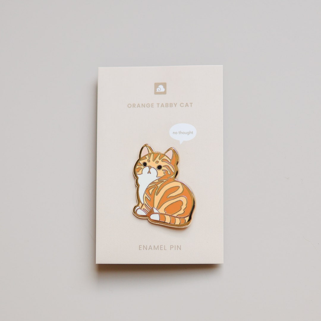 Enamel Pin - Orange Tabby Cat - Etsy