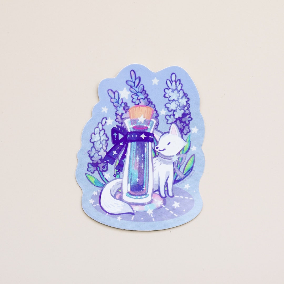 Vinyl Sticker (holographic) Ink Potion - Icy Lavender and a Fox - Etsy