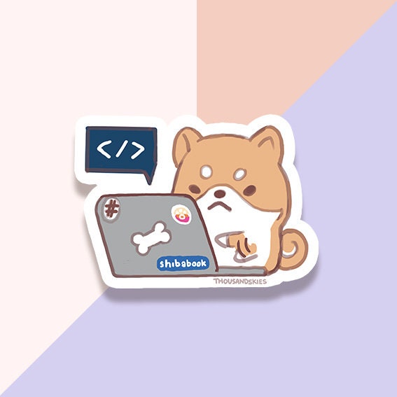 Vinyl Sticker Laptop - Shiba - Etsy