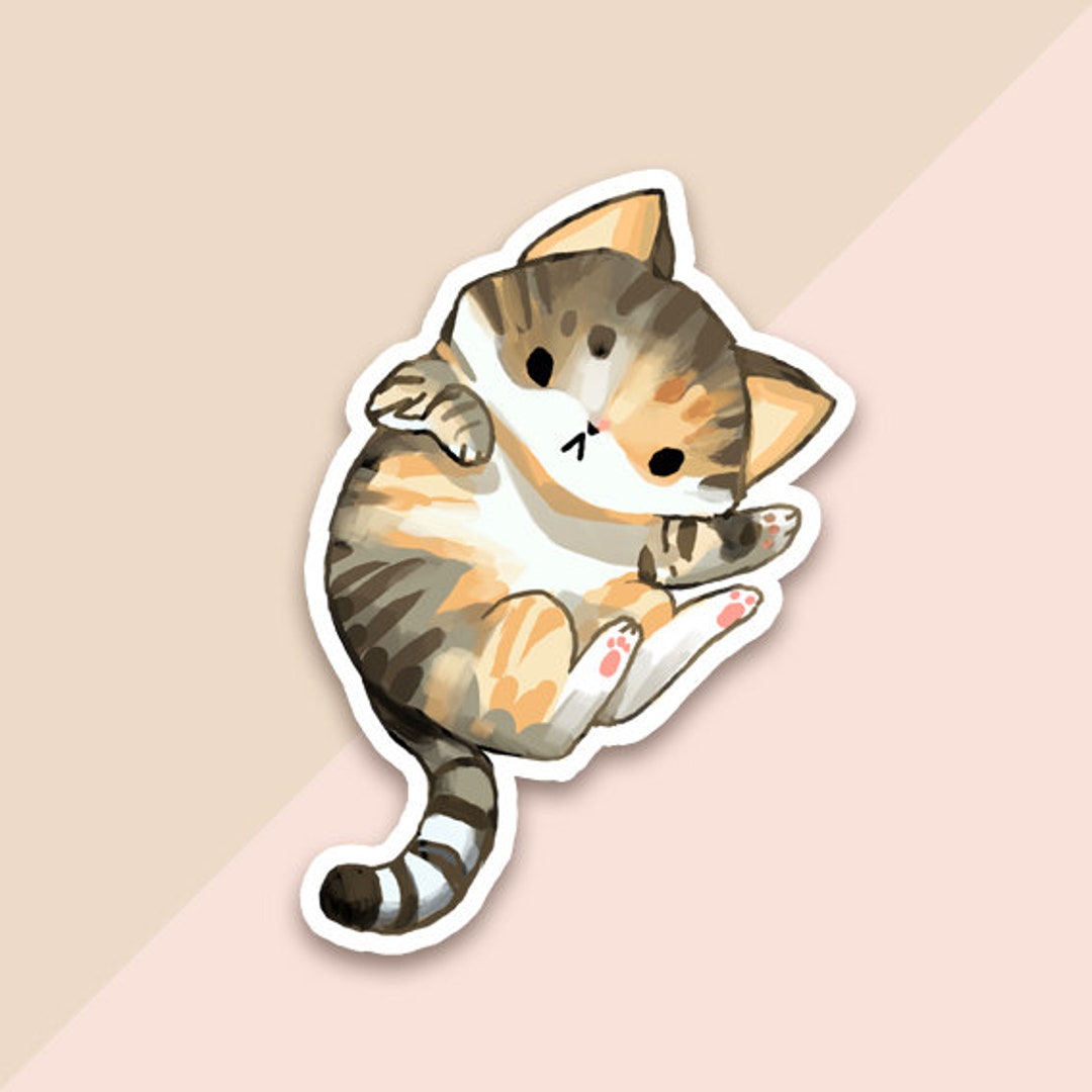 Vinyl Sticker Tricolor Tabby Cat Sparkles - Etsy