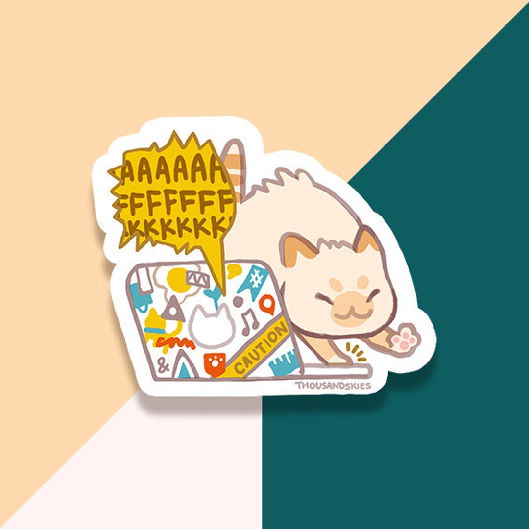 Vinyl Sticker Laptop - Cat - Etsy