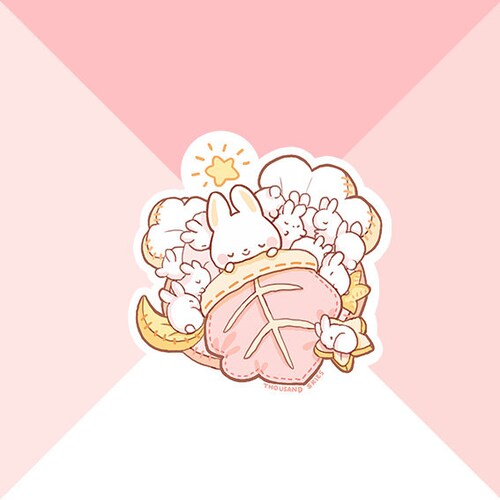Vinyl Sticker Sleeping Bunnies | Etsy