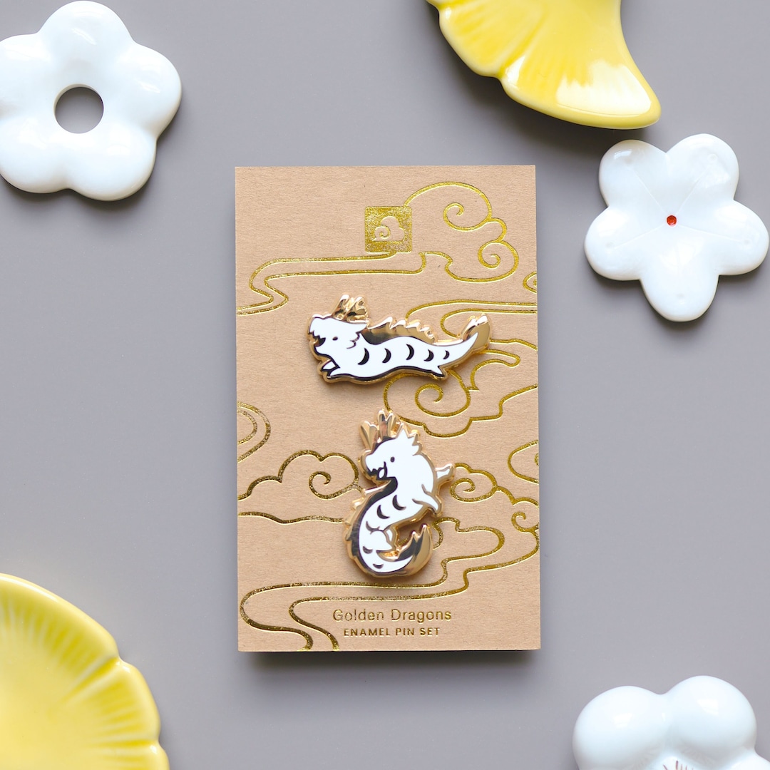 Enamel Pin - Happy Dragons Pin Set - Etsy