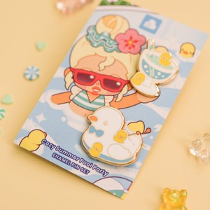 Enamel Pin - Cozy Summer Pool Party Pin Set - Etsy