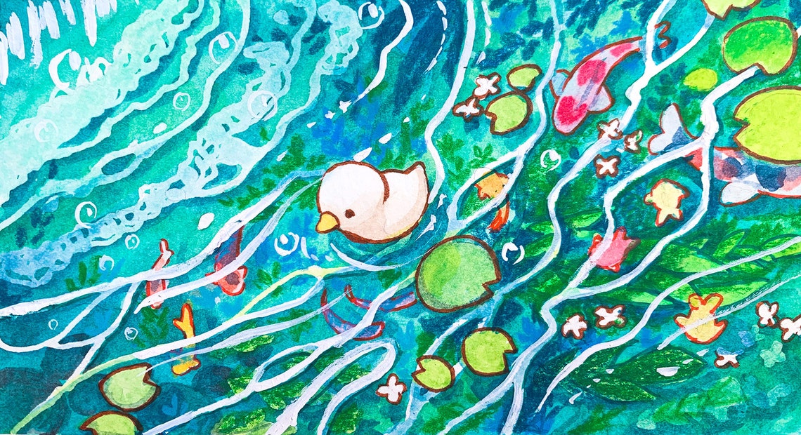 A Lost Duckling Watercolor Illustration Print - Etsy