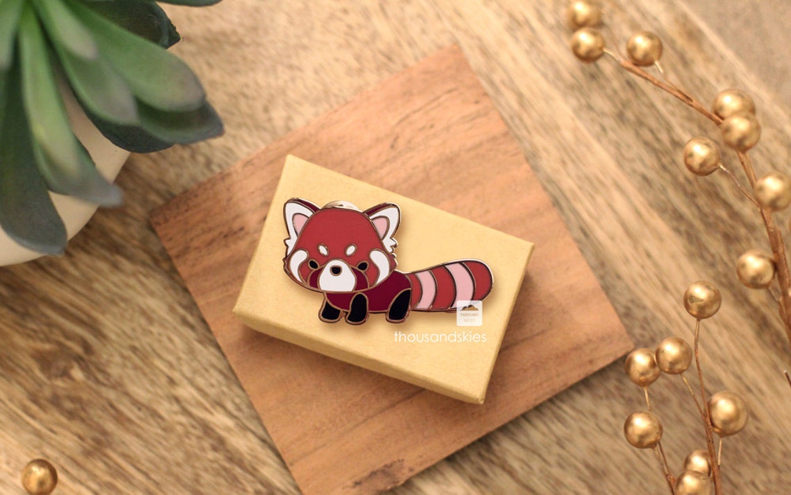 Red Panda Pin - Etsy