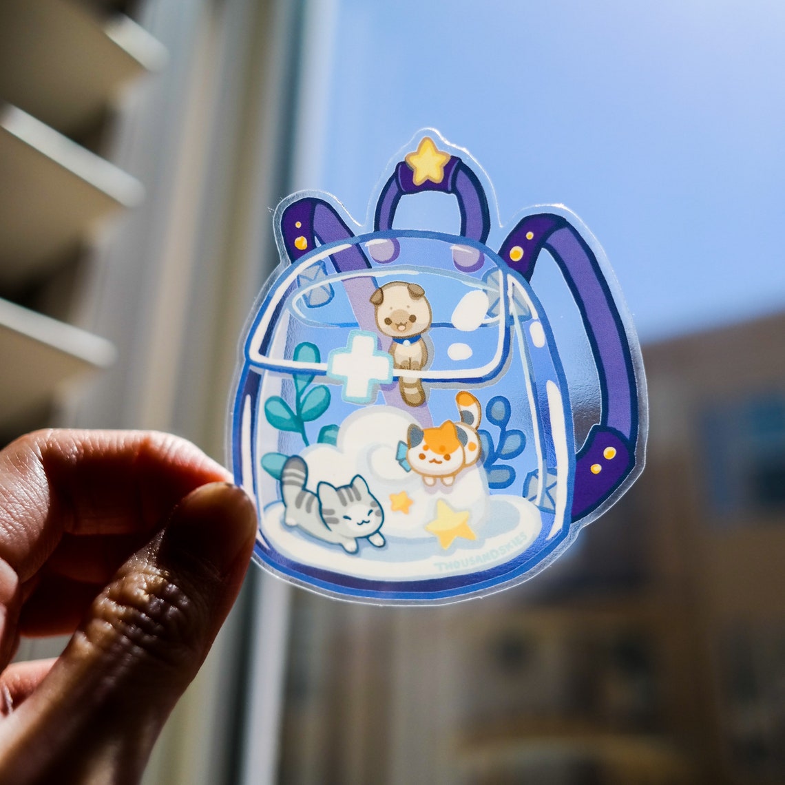 Vinyl Sticker transparent First Meow Kit Kittens Bag | Etsy