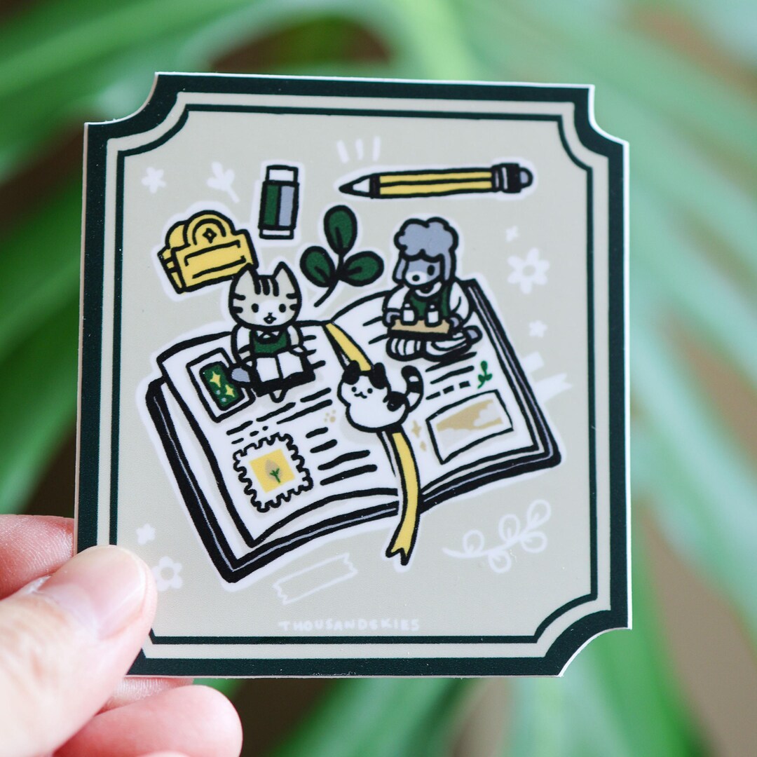 Vinyl Sticker Open Book - Etsy