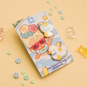 Enamel Pin - Cozy Summer Pool Party Pin Set - Etsy