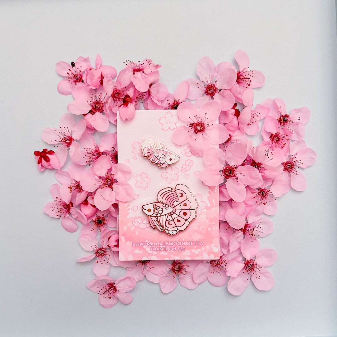 Sakura Halfmoon Betta Pin Set - Etsy