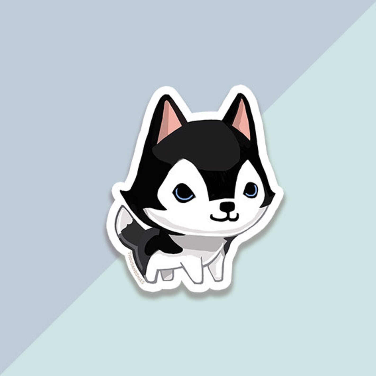 Vinyl Sticker Black and White Husky | Etsy