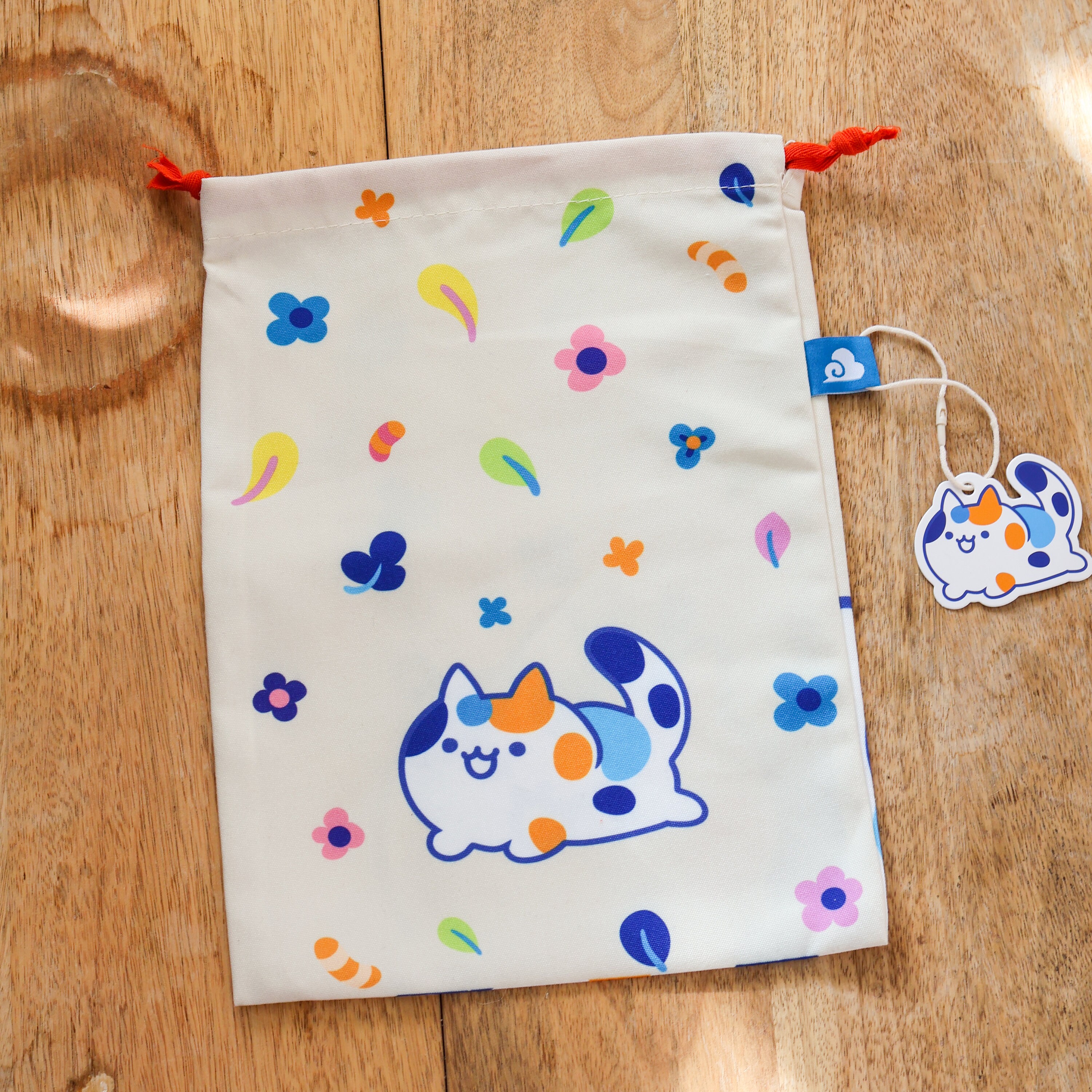 Drawstring Pouch Bag Floral Calico - Etsy