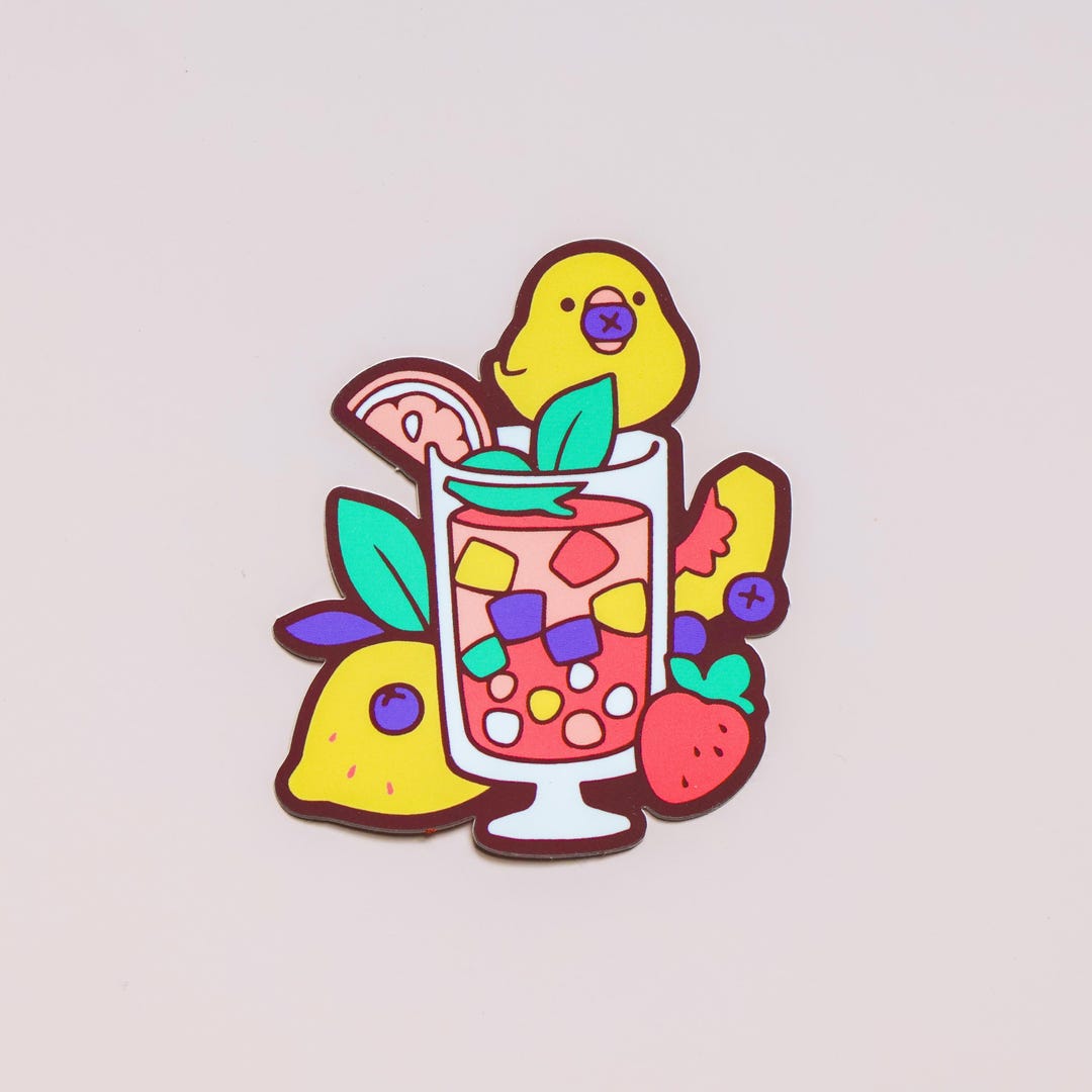Vinyl Sticker Fruit Tea Boba Chick - Etsy