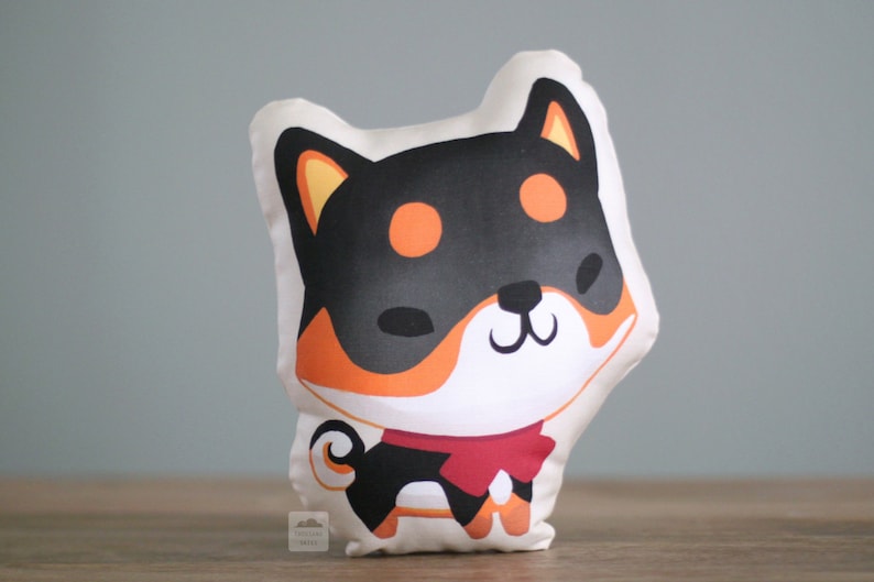 Handmade Black & Tan Shiba Inu Pillow - Etsy