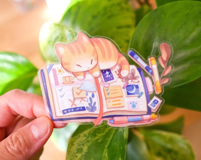 Vinyl Sticker (transparent) Kitten's Journal - Etsy