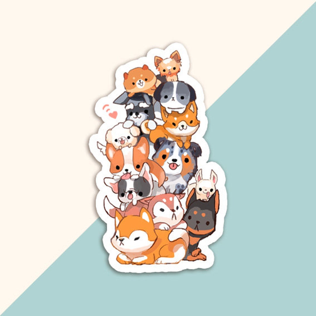 Vinyl Sticker a Pile of Dogs - Etsy
