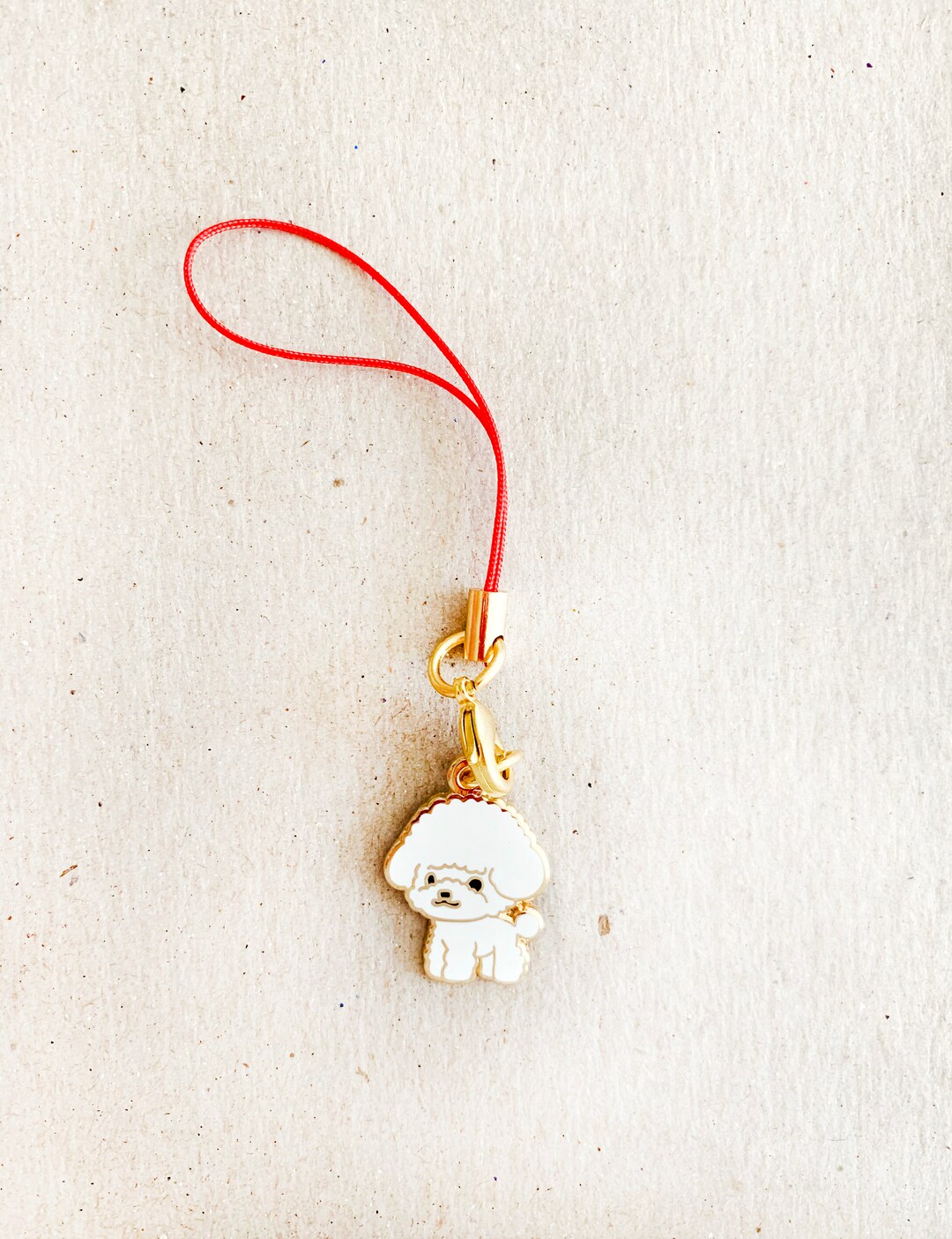 Toy Poodle Keychain white Small Charm - Etsy